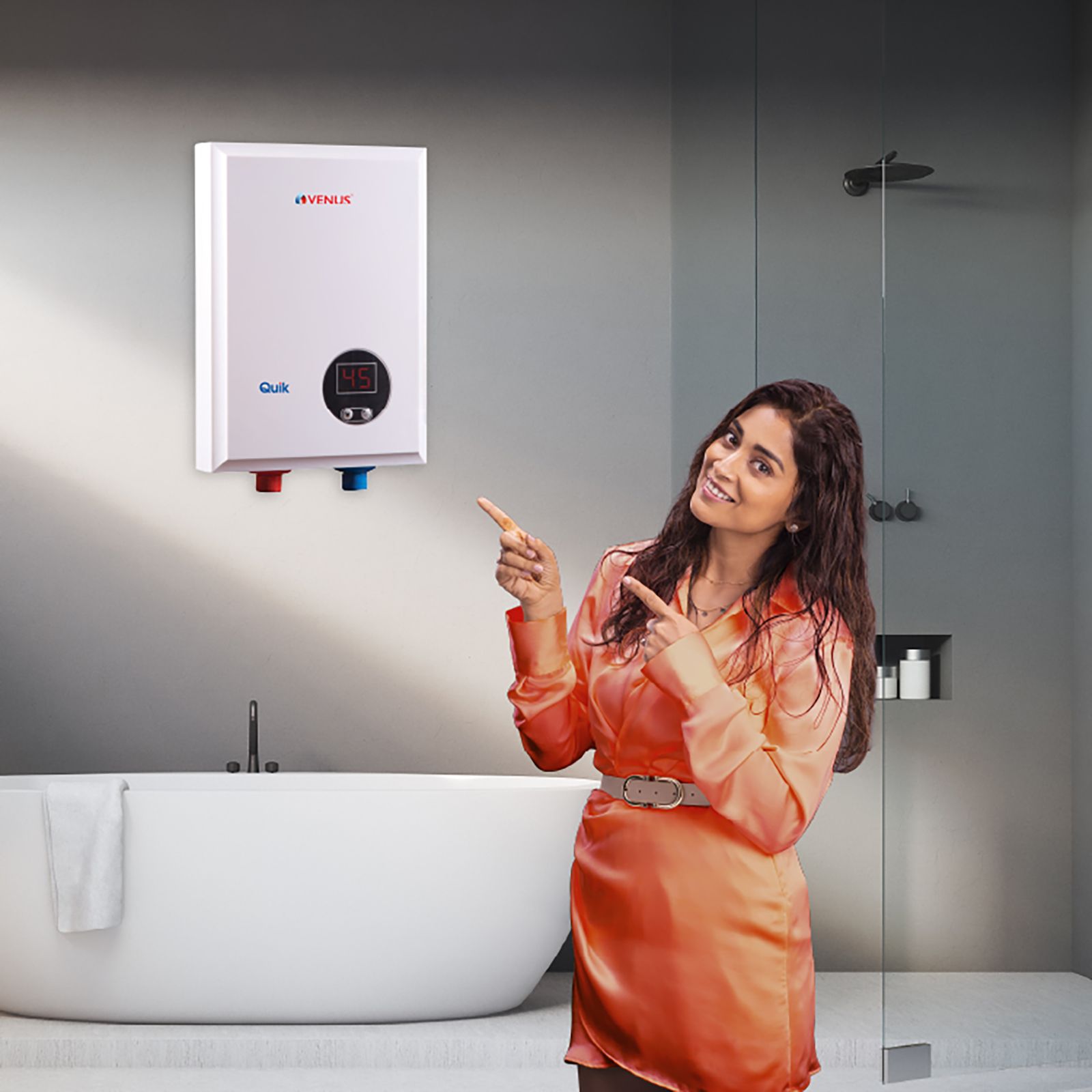 Buy VENUS Quik Vertical Instant Geyser with Tankless Heat Exchanger Technology (White) online at ...